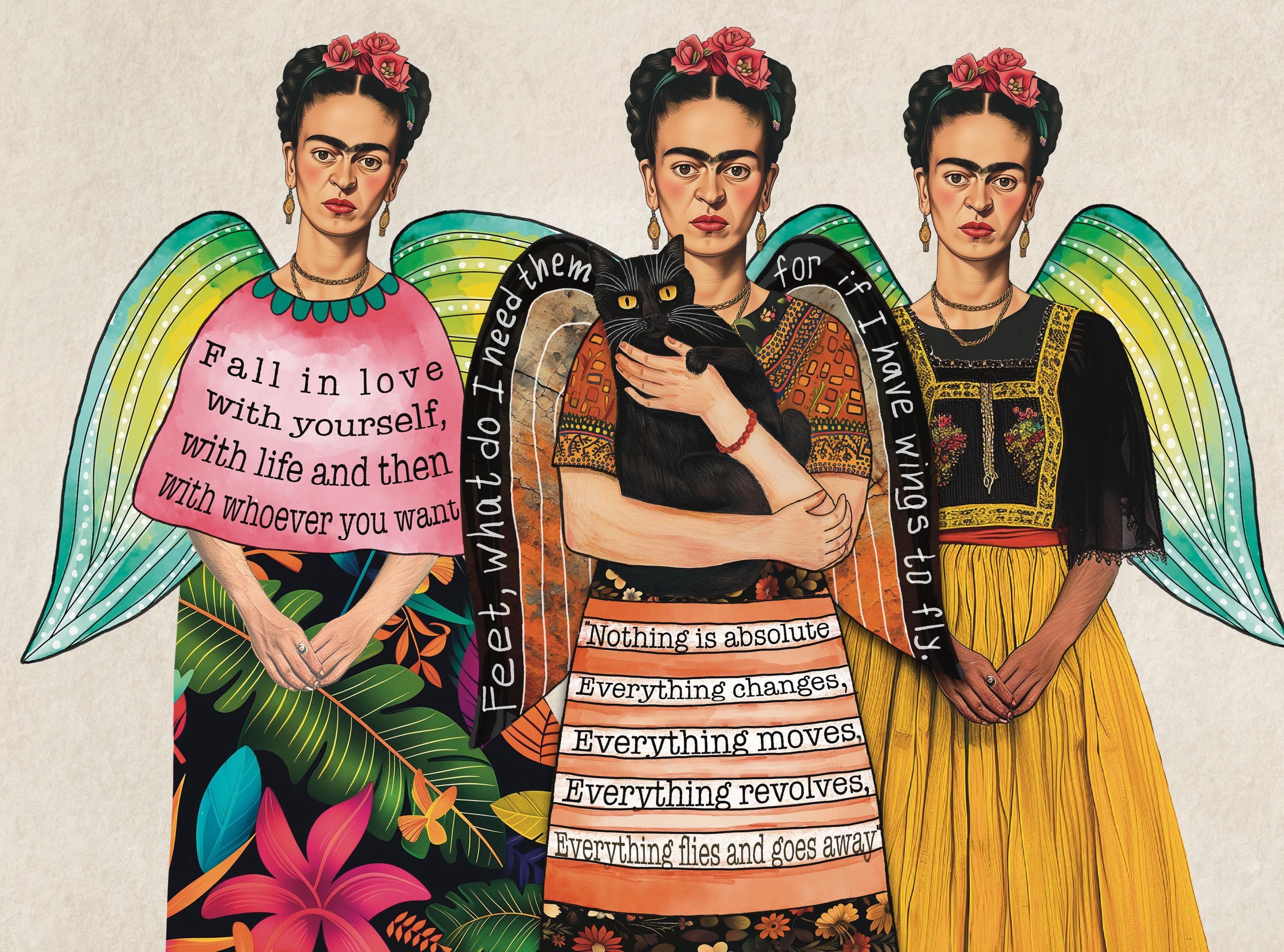 Frida's Quotes Paper Doll Collage Sheet Articulated Mexican Art Doll ...