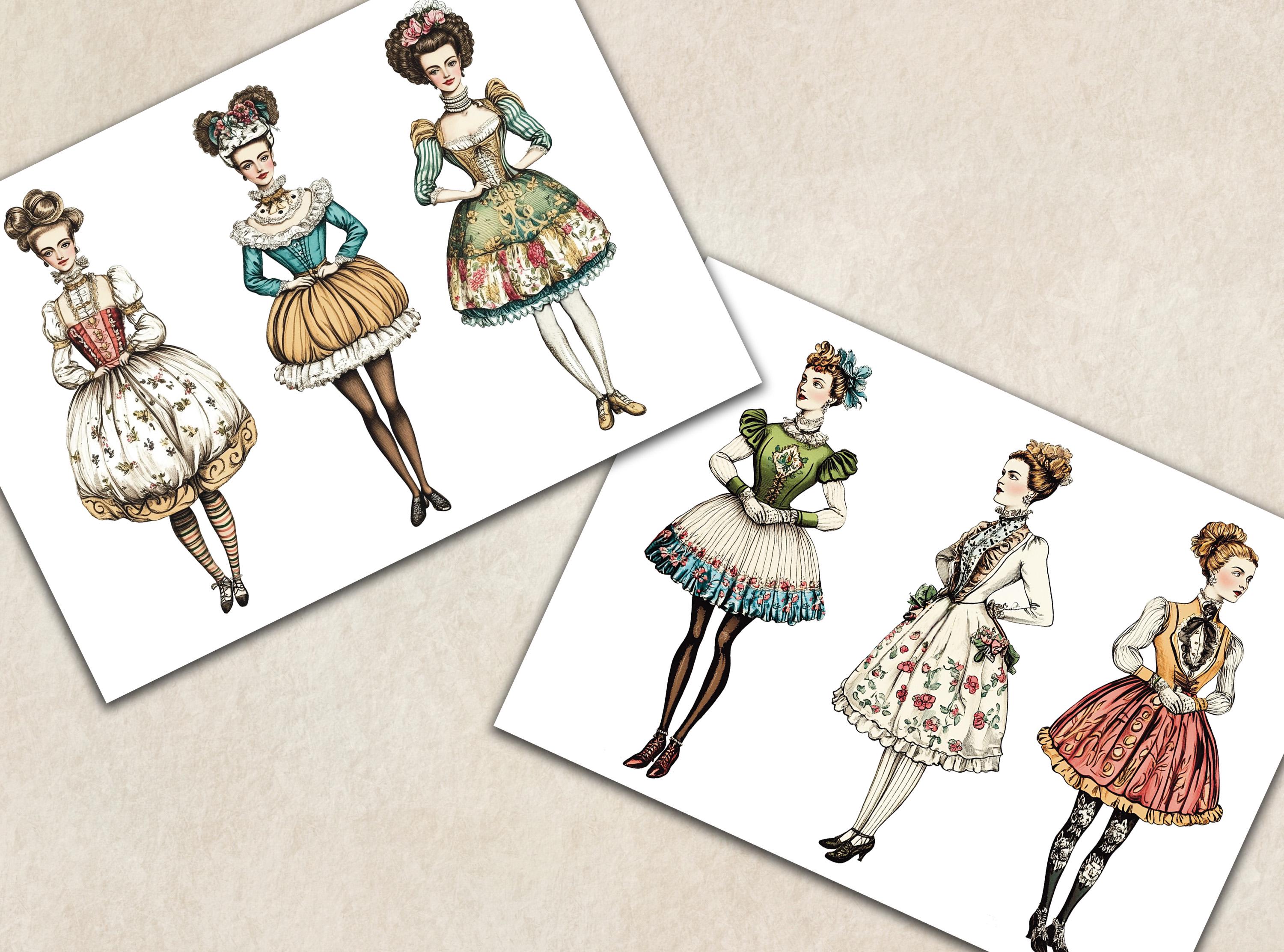 Victorian Paper Dolls, Lady Fussy Cuts, Digital Ephemera, Vintage ...