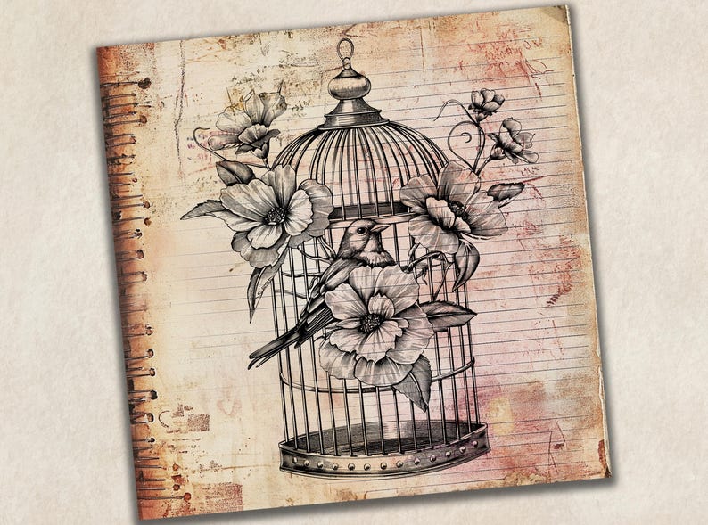 Bird Cages Overlays Clip Art Black Lineart, PNG Digital Clipart Overlay ...