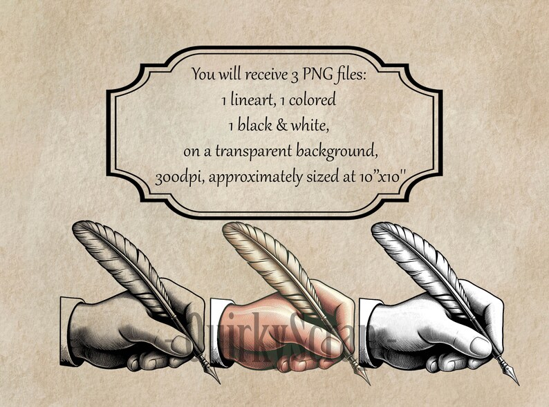 Hand Holding Feather Pen Overlay Clipart , Antique Hand Clipart, Blak ...