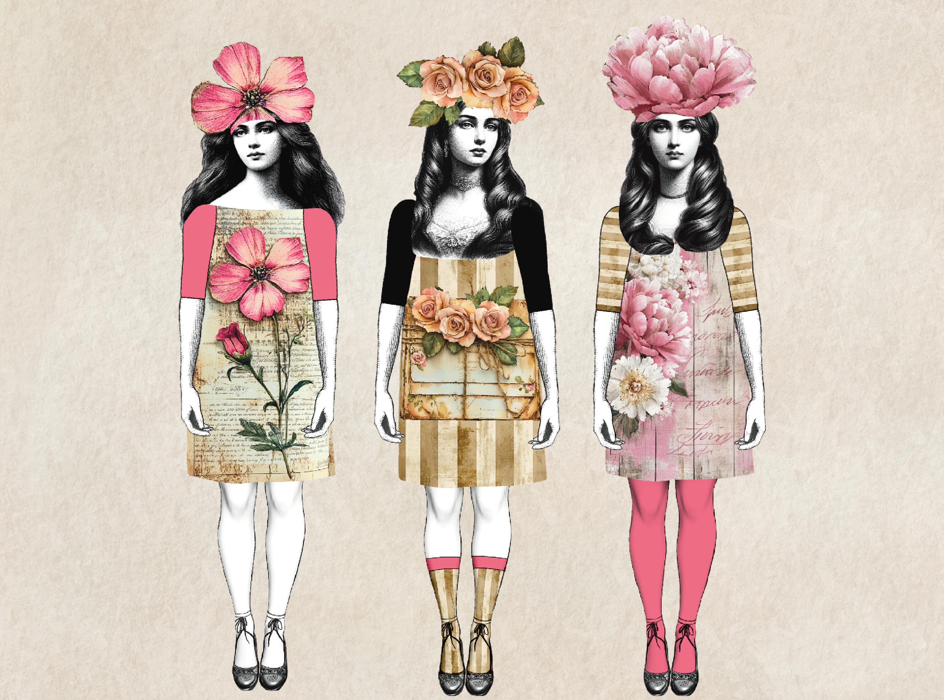 Articulated Paper Doll Collage Sheet, Body Positive Moveable Paper ...