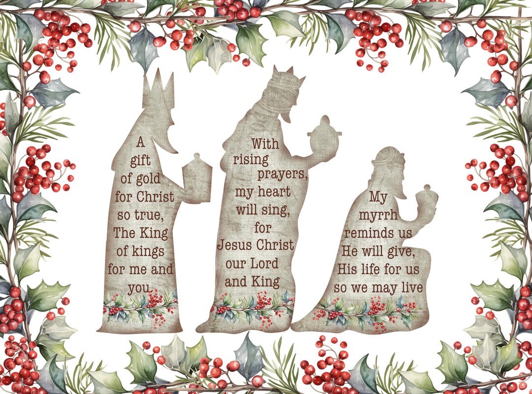 Three Kings Wise Men Paper Dolls, Religious Christmas Messages Collage ...
