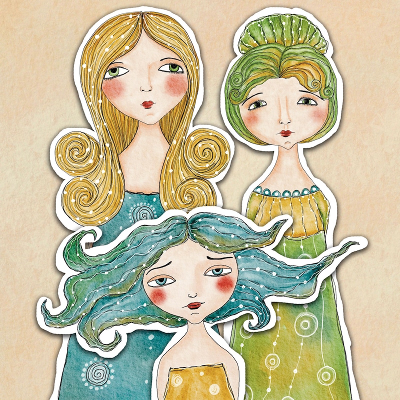 Watercolor Paper Dolls Woman - Etsy UK