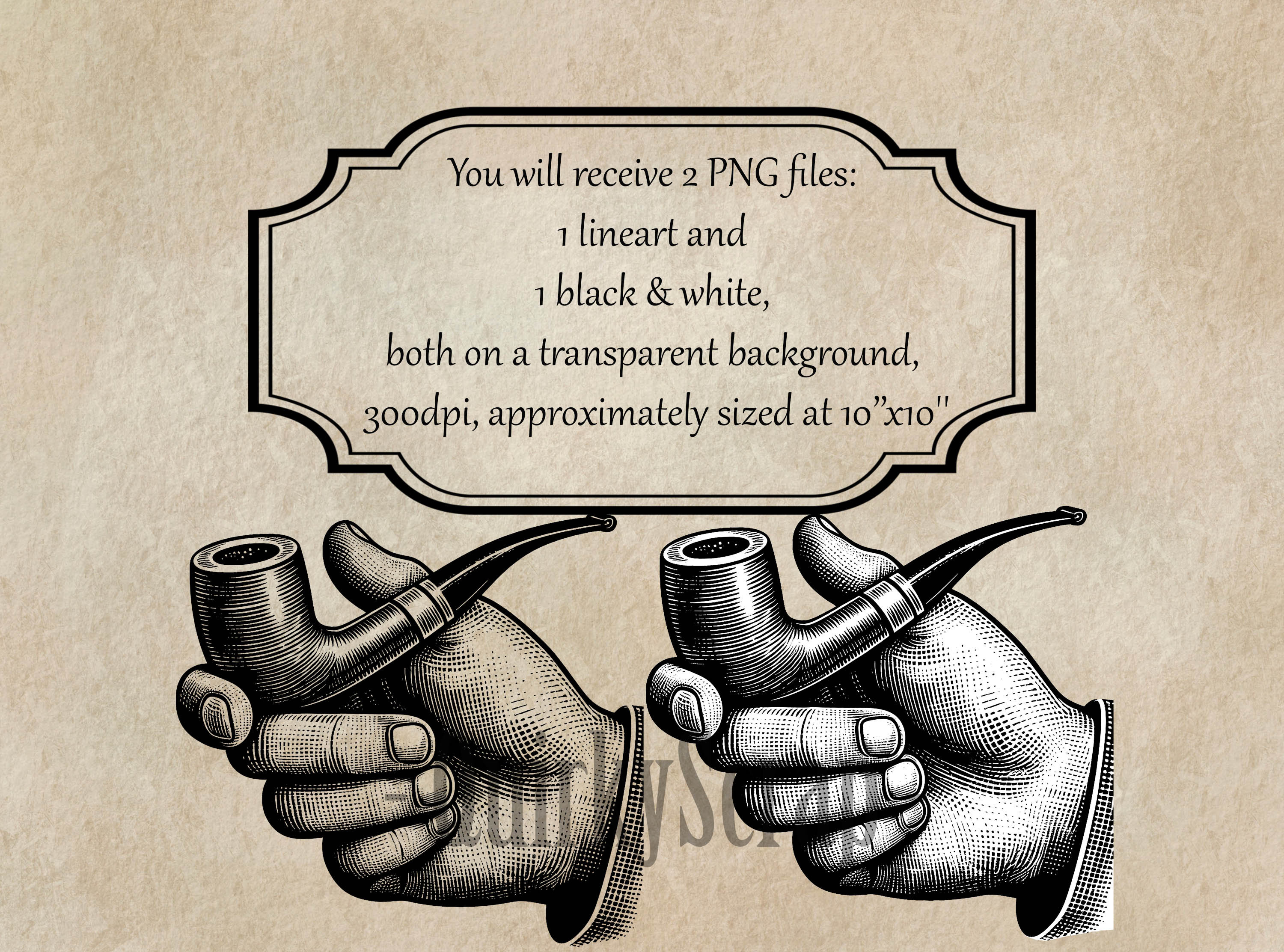 Hand Holding Smoking Pipe Clipart, PNG Victorian Style Illustration ...