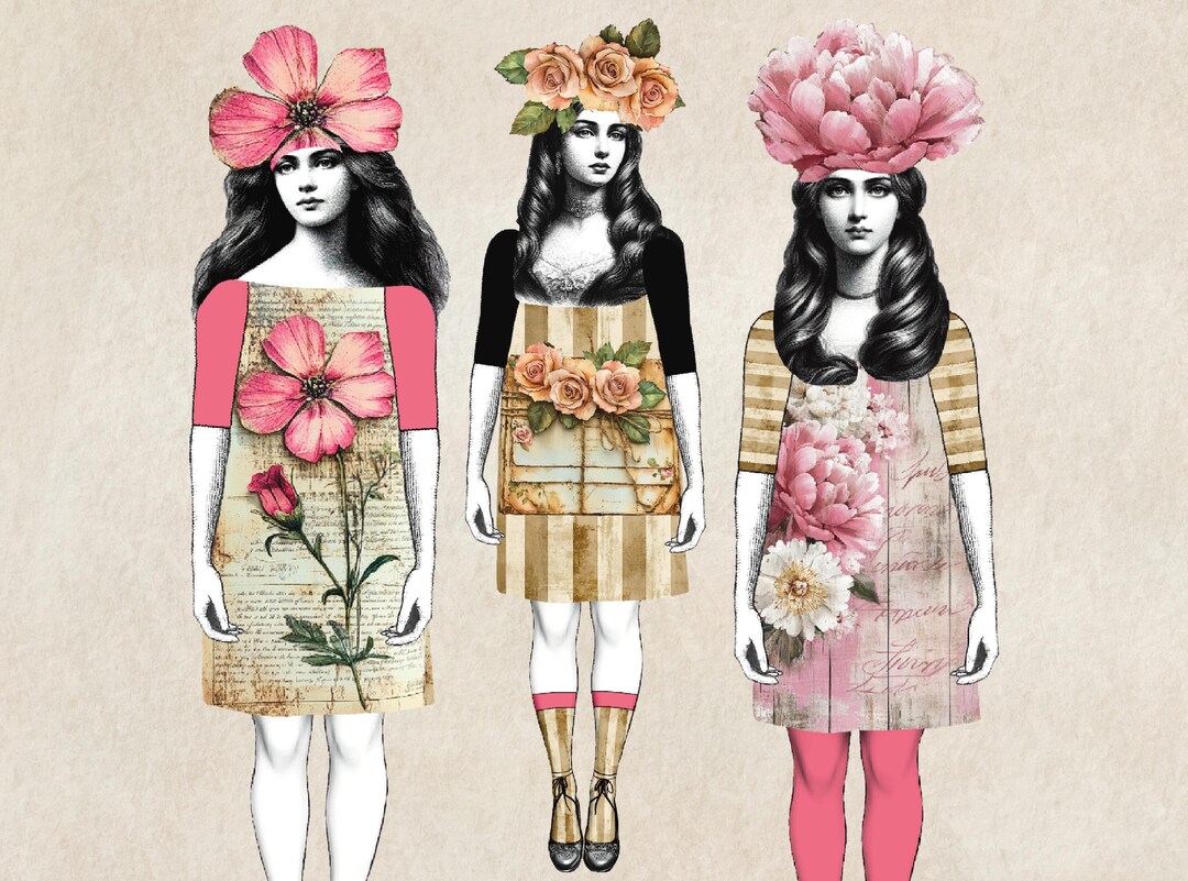 Articulated Paper Doll Collage Sheet, Body Positive Moveable Paper ...