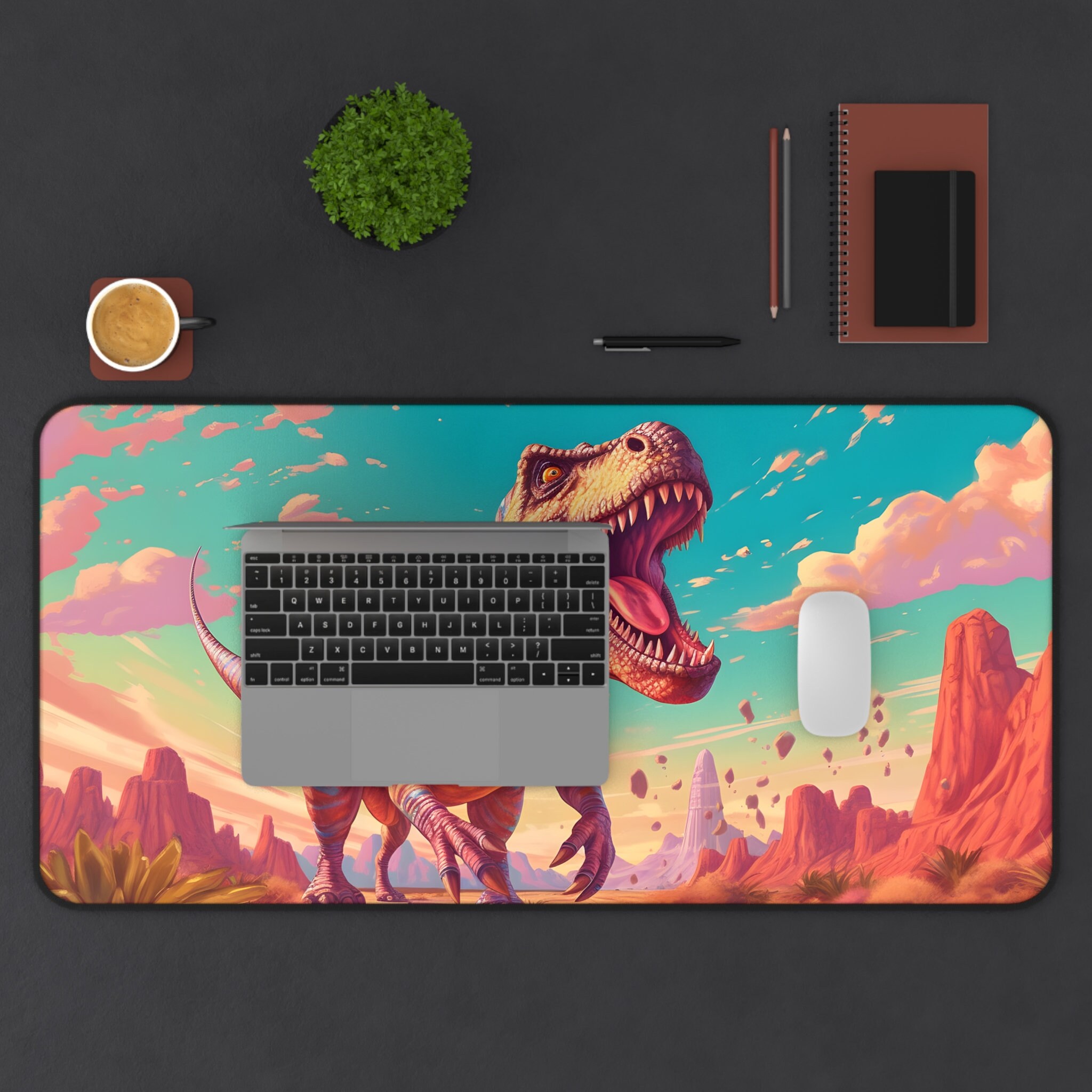 Dinosaur Desk Mat, Unique Computer Pad, Gaming Mouse Pad, Dinosaur ...