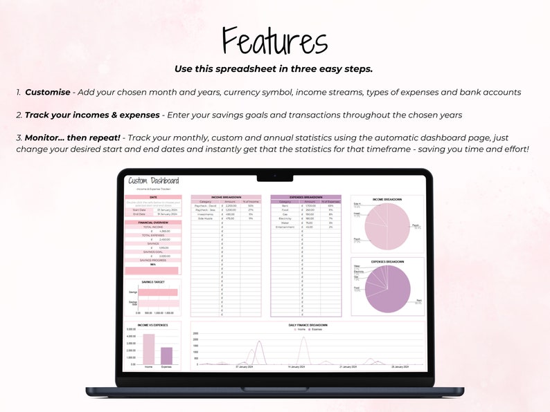 Editable Income & Expense Tracker Spreadsheet | Personal Finance ...