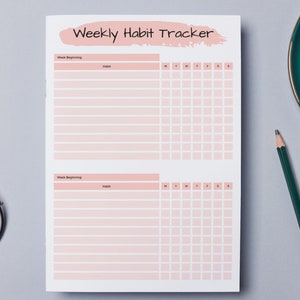 Editable Habit Tracker Bundle Daily Weekly & Monthly - Etsy