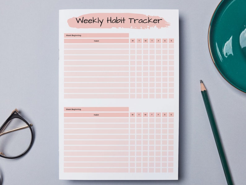 Editable Habit Tracker Bundle Daily Weekly & Monthly - Etsy