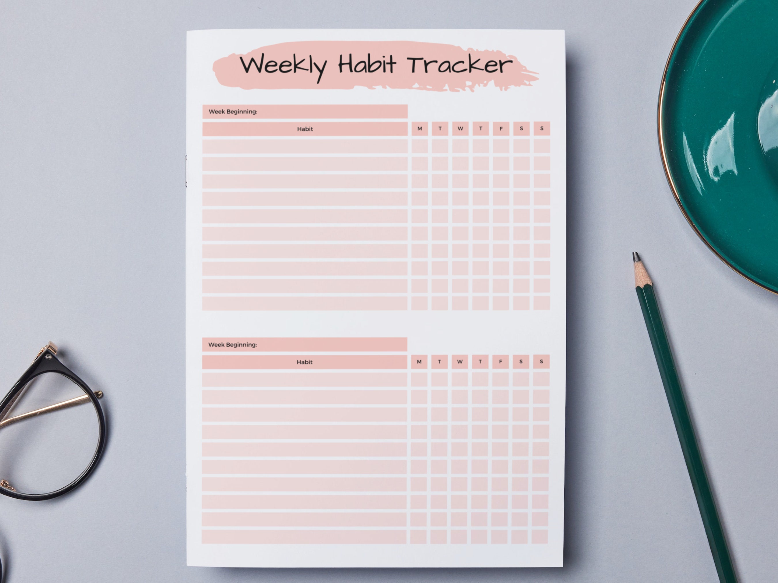 Editable Habit Tracker Bundle Daily Weekly & Monthly - Etsy