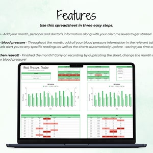 Editable Blood Pressure Tracker Spreadsheet | Blood Pressure and Pulse ...