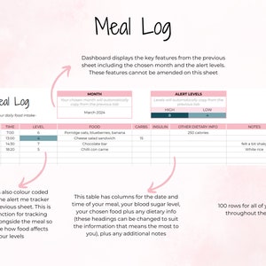 Editable Blood Sugar Tracker Spreadsheet | Diabetes Insulin Chart ...