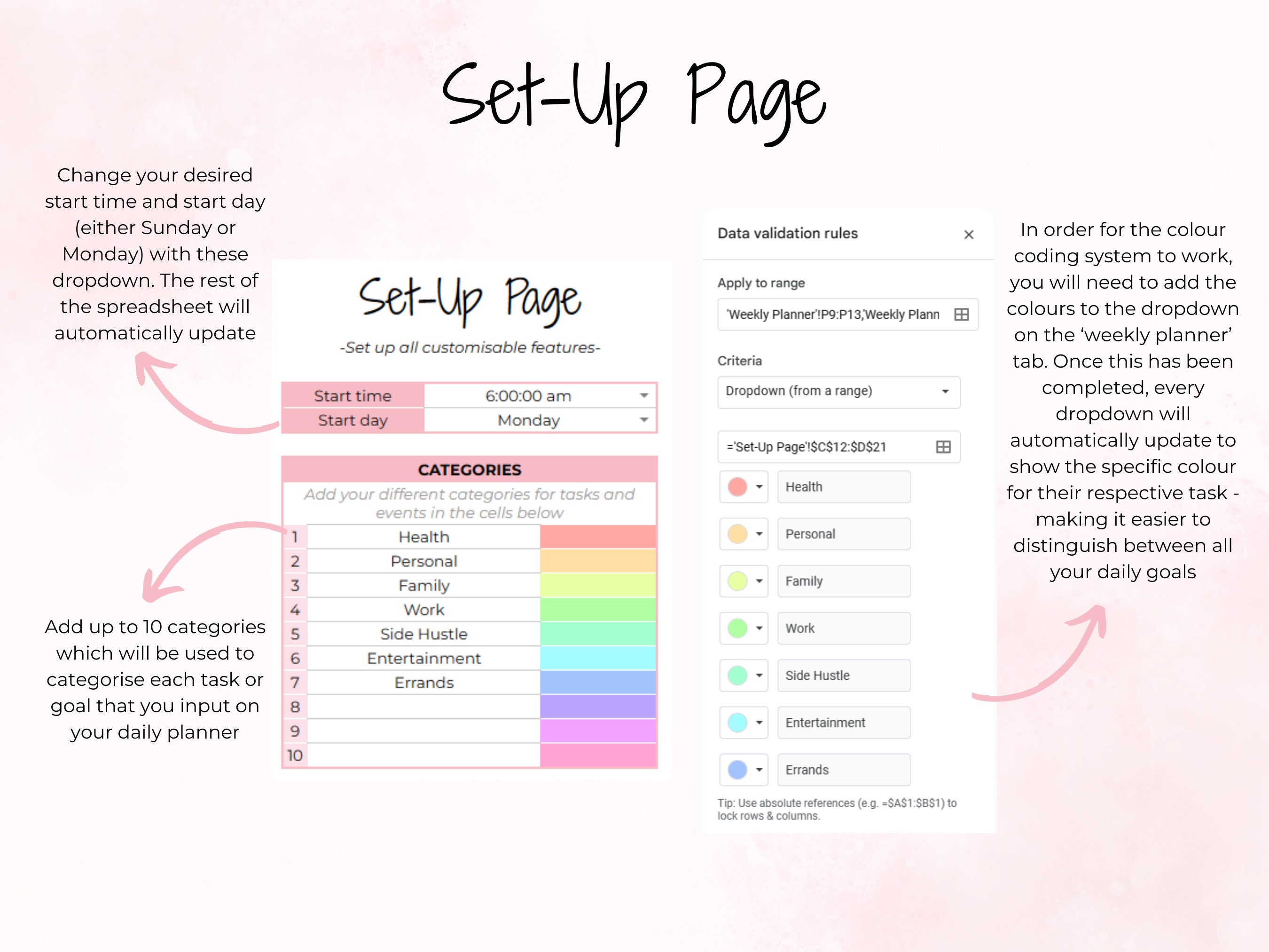 Editable Digital Weekly Calendar | Daily Schedule | Hourly and Event ...
