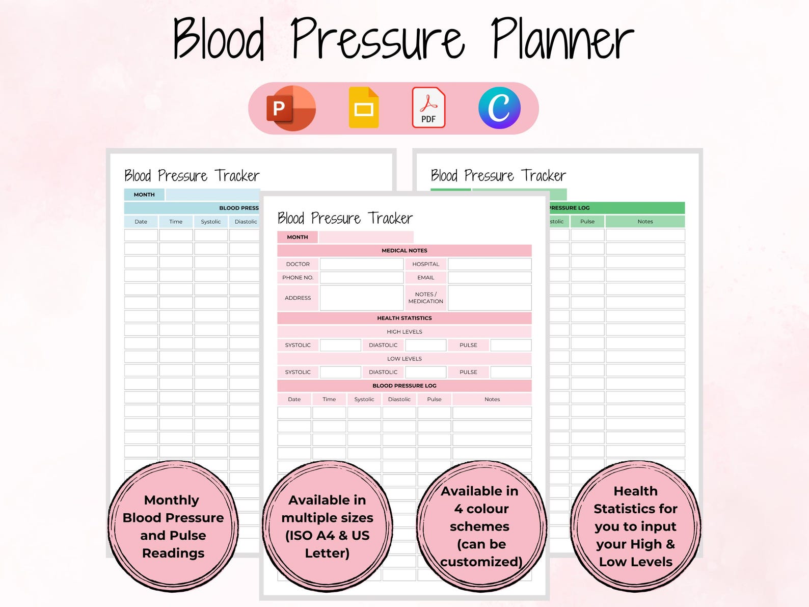 Printable Blood Pressure Tracker | Daily Blood Pressure | Medical ...