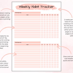 Editable Habit Tracker Bundle Daily Weekly & Monthly - Etsy