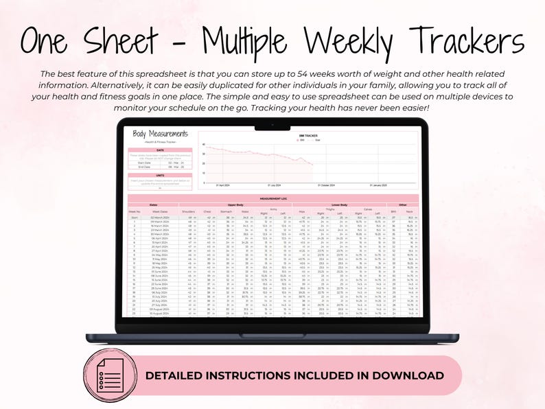 Editable Weight & Health Tracker | Weight Loss Planner | Body ...