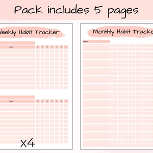 Editable Habit Tracker Bundle Daily Weekly & Monthly - Etsy