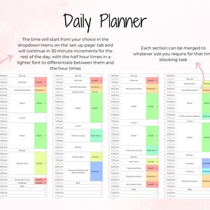 Editable Weekly Planner Template: Daily Schedule, Google Sheets & Excel ...