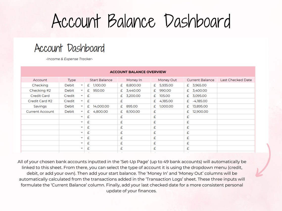 Editable Income & Expense Tracker Spreadsheet Personal Finance Planner ...