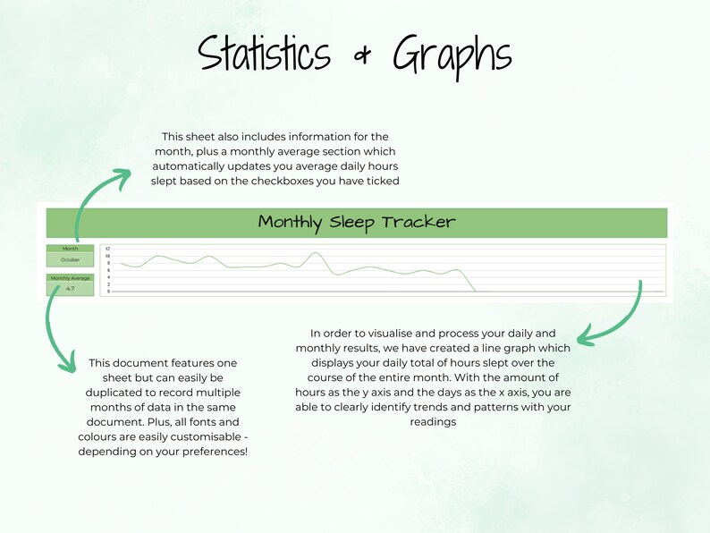 Editable Sleep Tracker Spreadsheet | Daily and Monthly Journal | Sleep ...