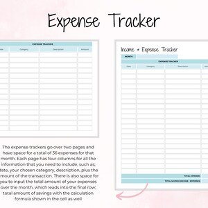 Printable Income & Expense Tracker: Monthly Budget Planner (PDF, Canva ...