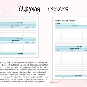 Printable Monthly Budget Planner | Expense and Bill Tracker | Savings ...