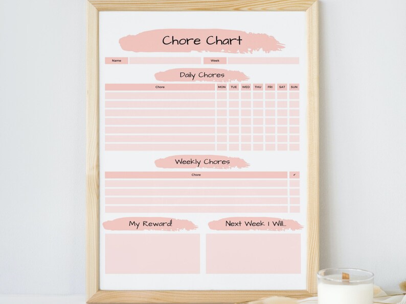 Editable Kids Chore Chart Kids Daily & Weekly - Etsy
