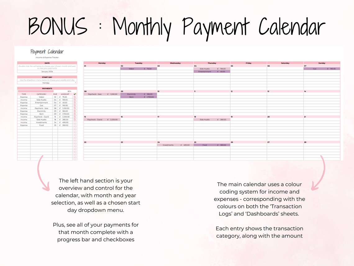Editable Income & Expense Tracker Spreadsheet Personal Finance Planner ...