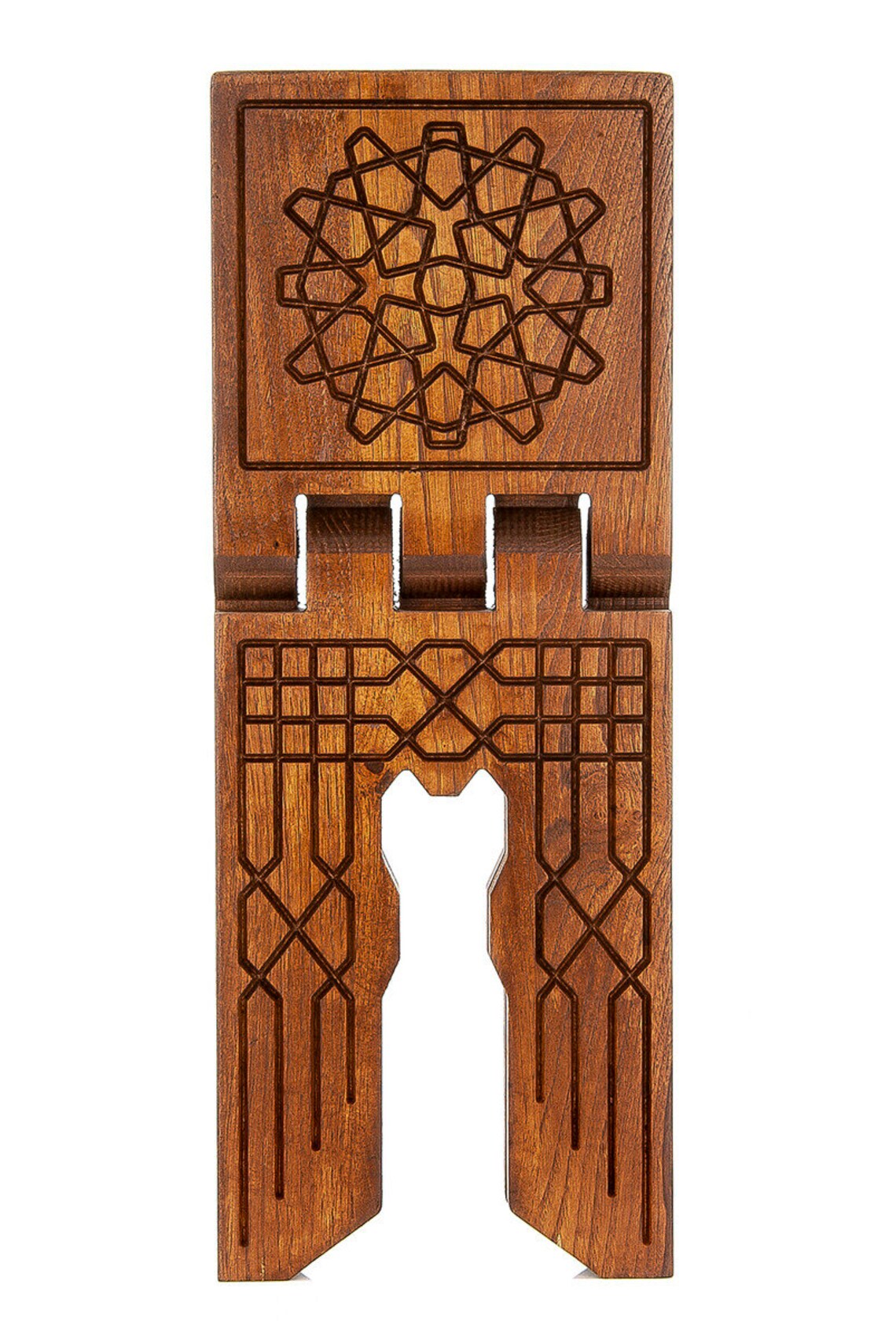 Wooden Quran Holder Folding Reading Table Engraved Quran Stand Bible ...