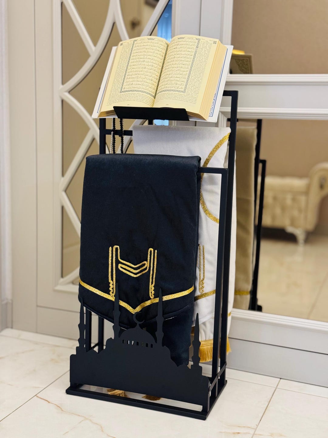 Metal Prayer Rug& Quran Stand I Islamic Prayer Stand I Metal Quran ...