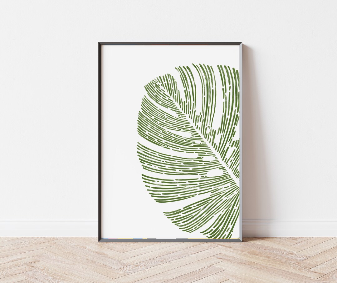 Monstera Plant Art Print Modern Art Print Geometrical Print Modern ...
