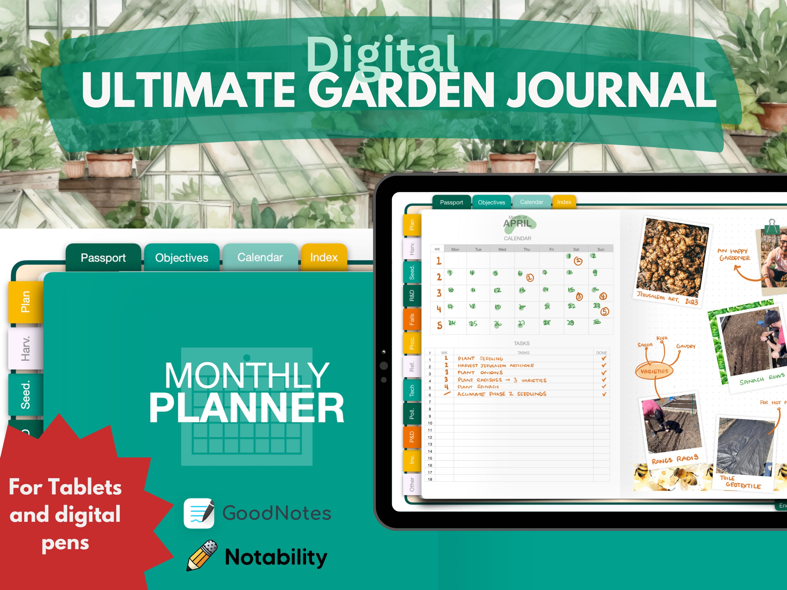 Digital Garden Planner for Goodnotes Garden Notebook for Gardener ...