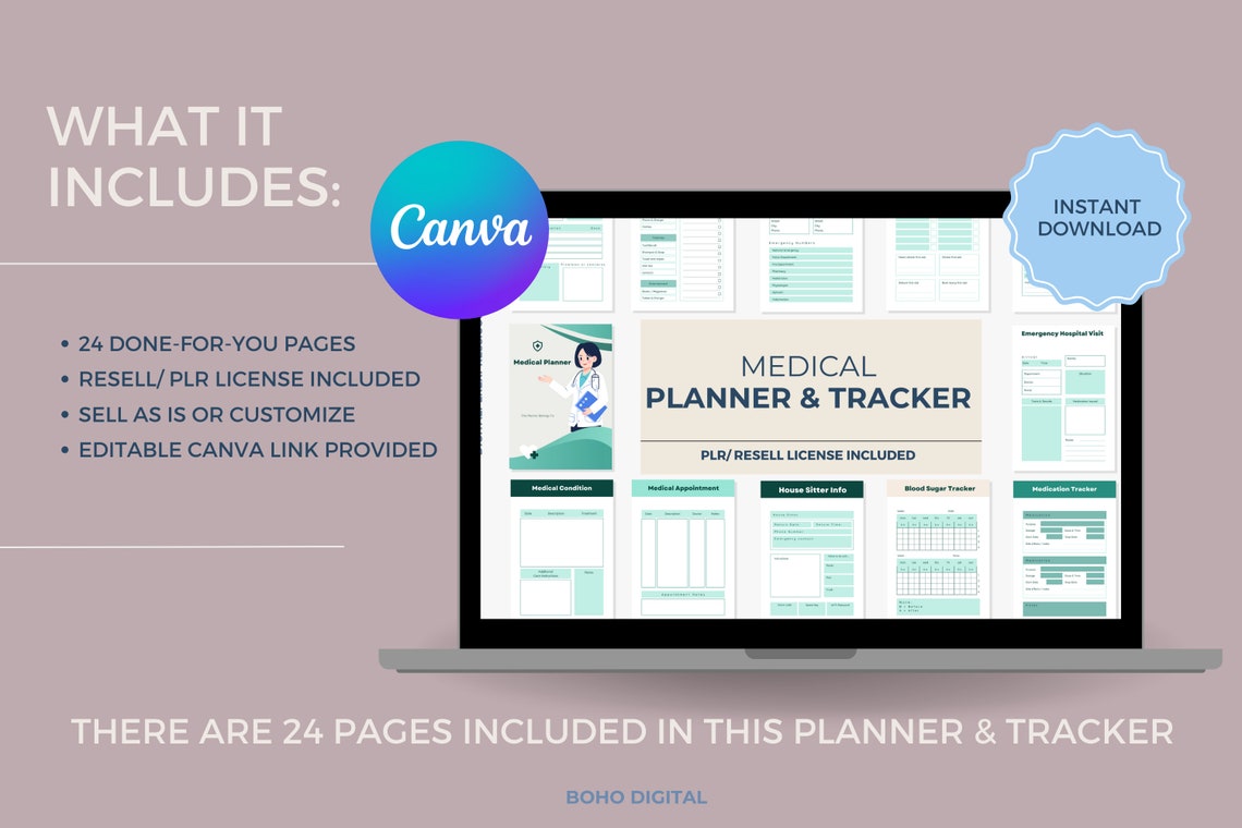 Medical Planner & Tracker Boho Doctor Nurse Dentist Tool - Etsy