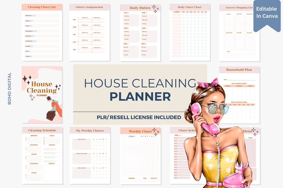 House Cleaning Planner Boho Mom Family Planning - Etsy