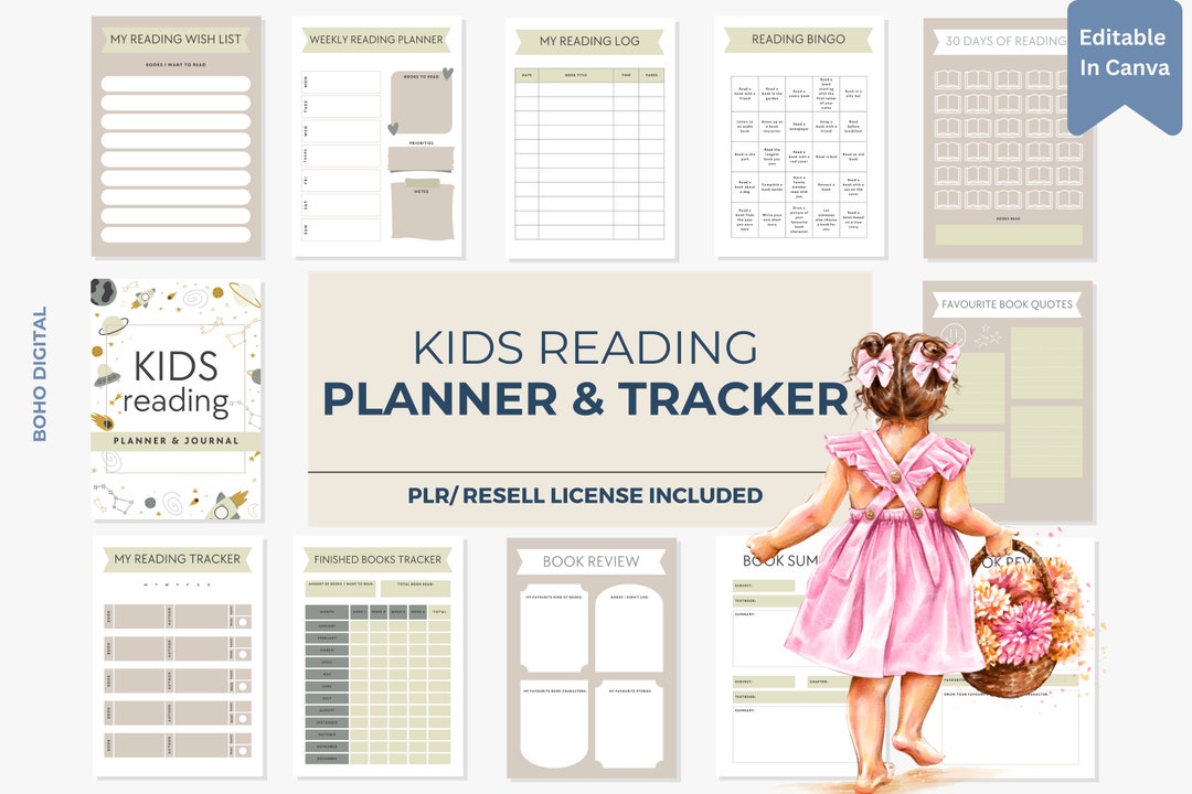 Kids Reading Planner & Journal Boho Teacher Mom Family Organization - Etsy