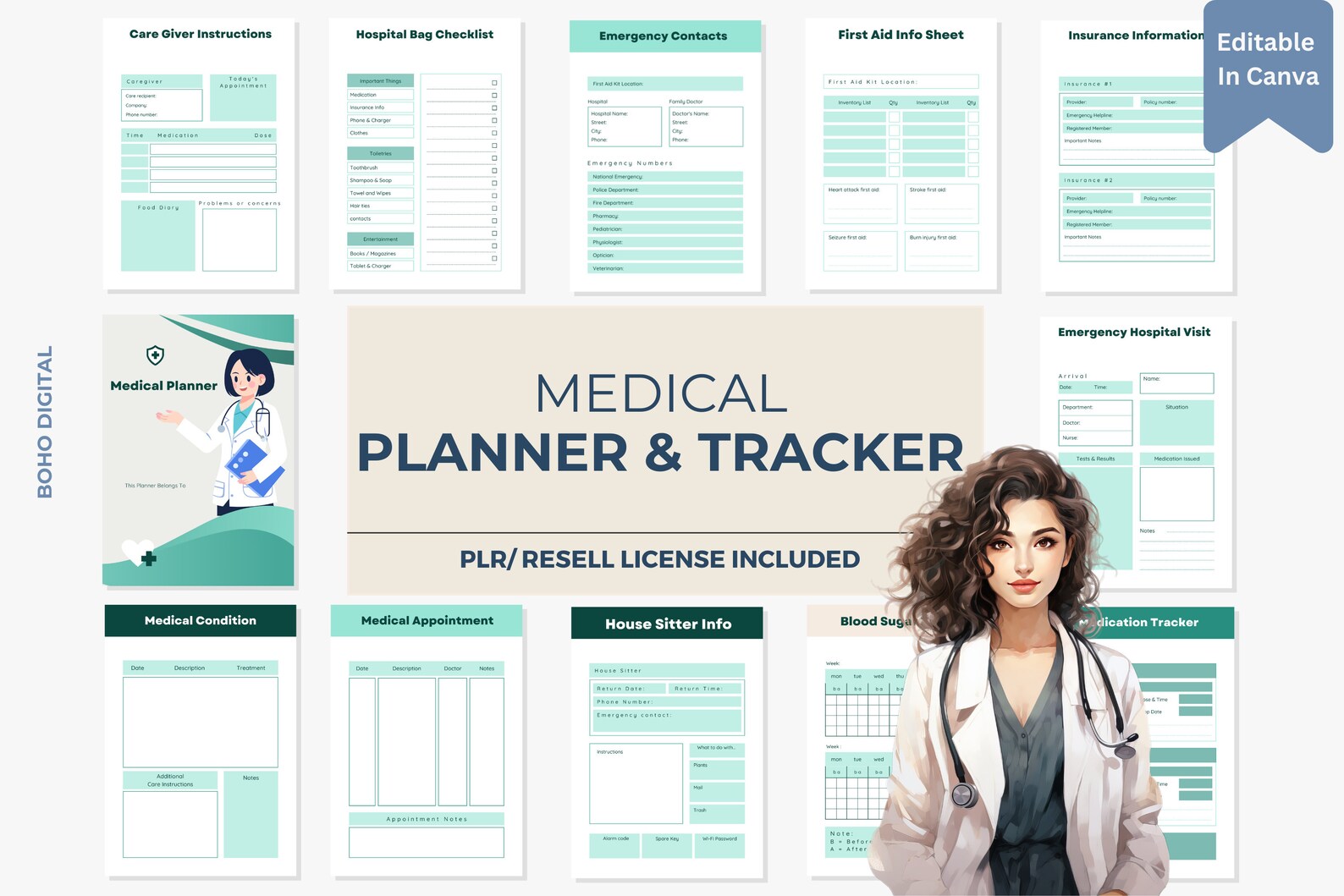 Medical Planner & Tracker Boho Doctor Nurse Dentist Tool - Etsy