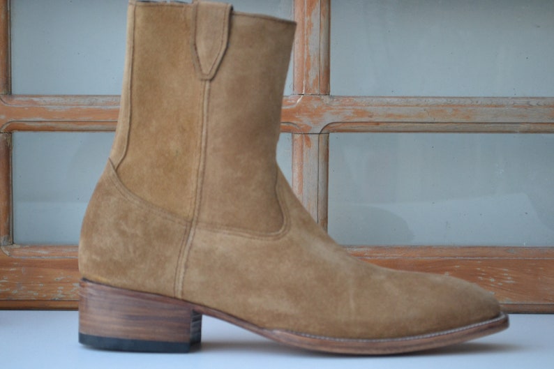 Handmade Premium Quality Suede Leather Tan Brown Colour Side Zipper ...