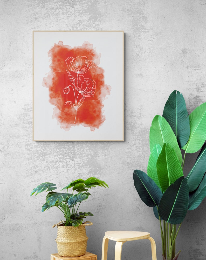 Printable Flower Wall Art Flower Art Print Flower Minimal - Etsy