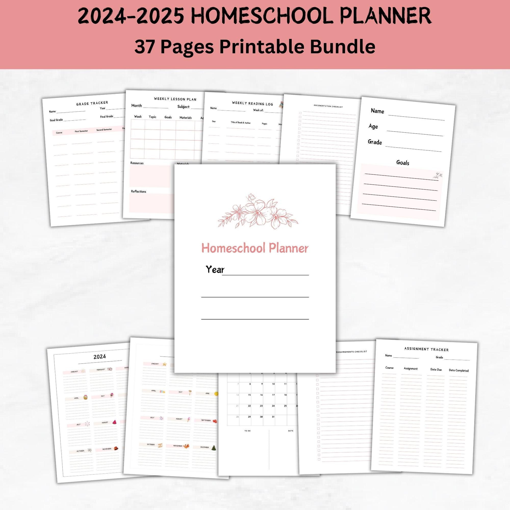 Homeschool Planner Printable 2024-2025 | Homeschool Planner Pages ...