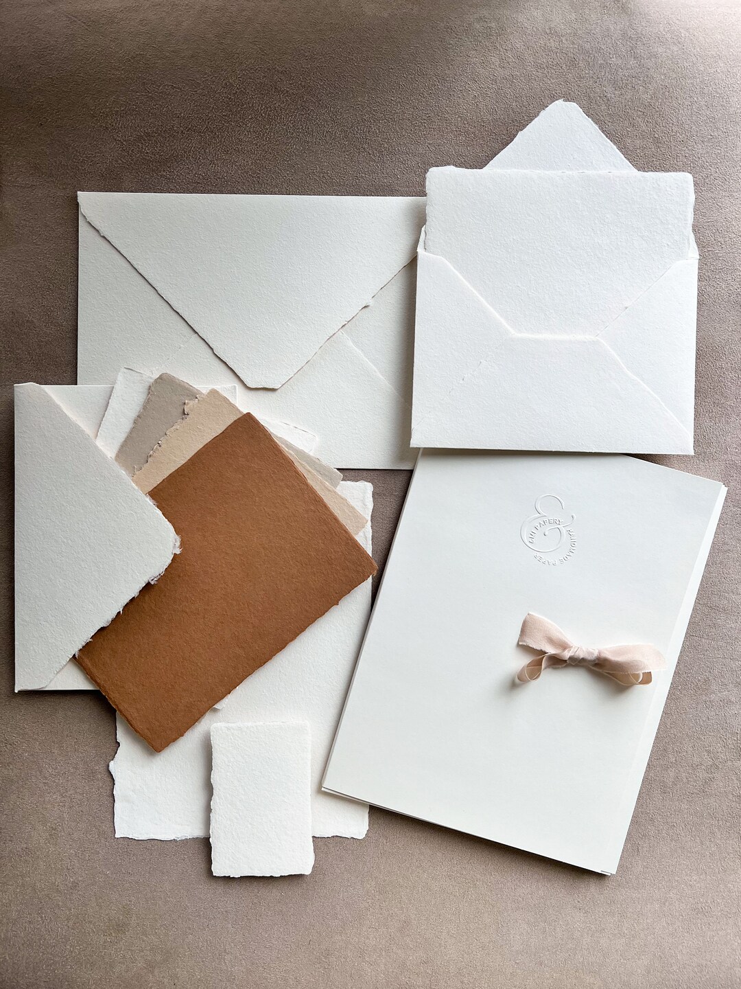 Sample Set Handmade Paper Sheets and Envelopes Deckled Edge Cotton ...