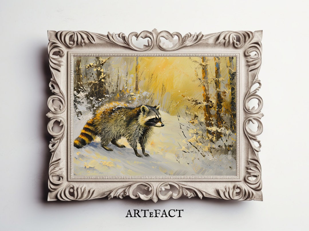 Vintage Raccoon Wall Art, Printable Raccoons, Common Raccoon, North ...