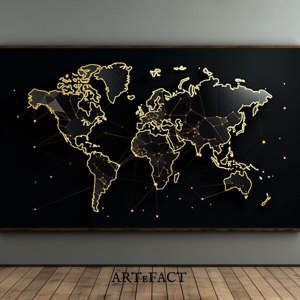 Abstract World Map - Etsy
