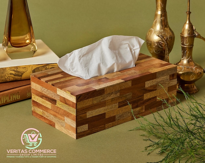 Luxury Wooden Tissue Box Holder With Light and Dark Wood Variations - Etsy