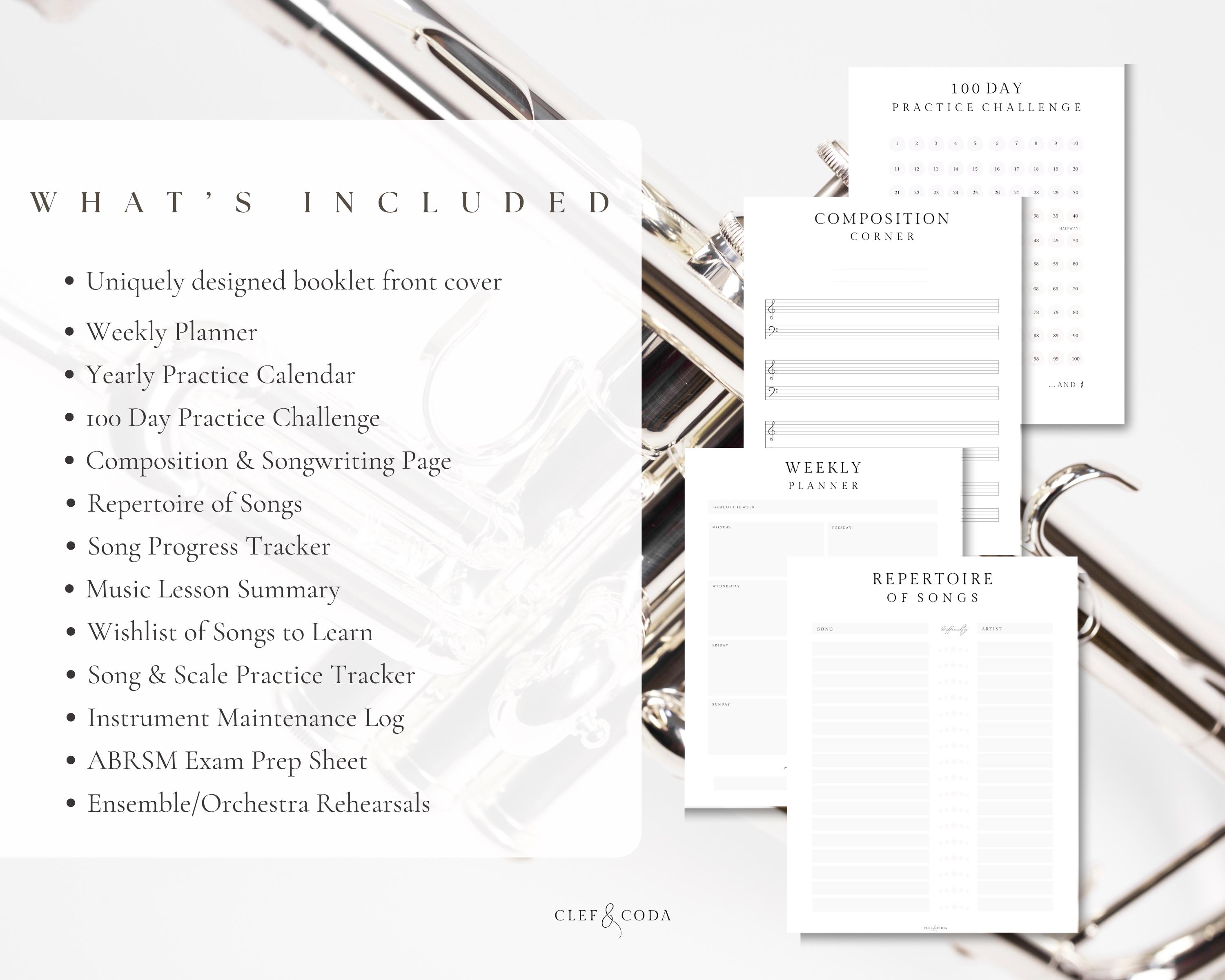 Printable Music Practice Planner - Etsy