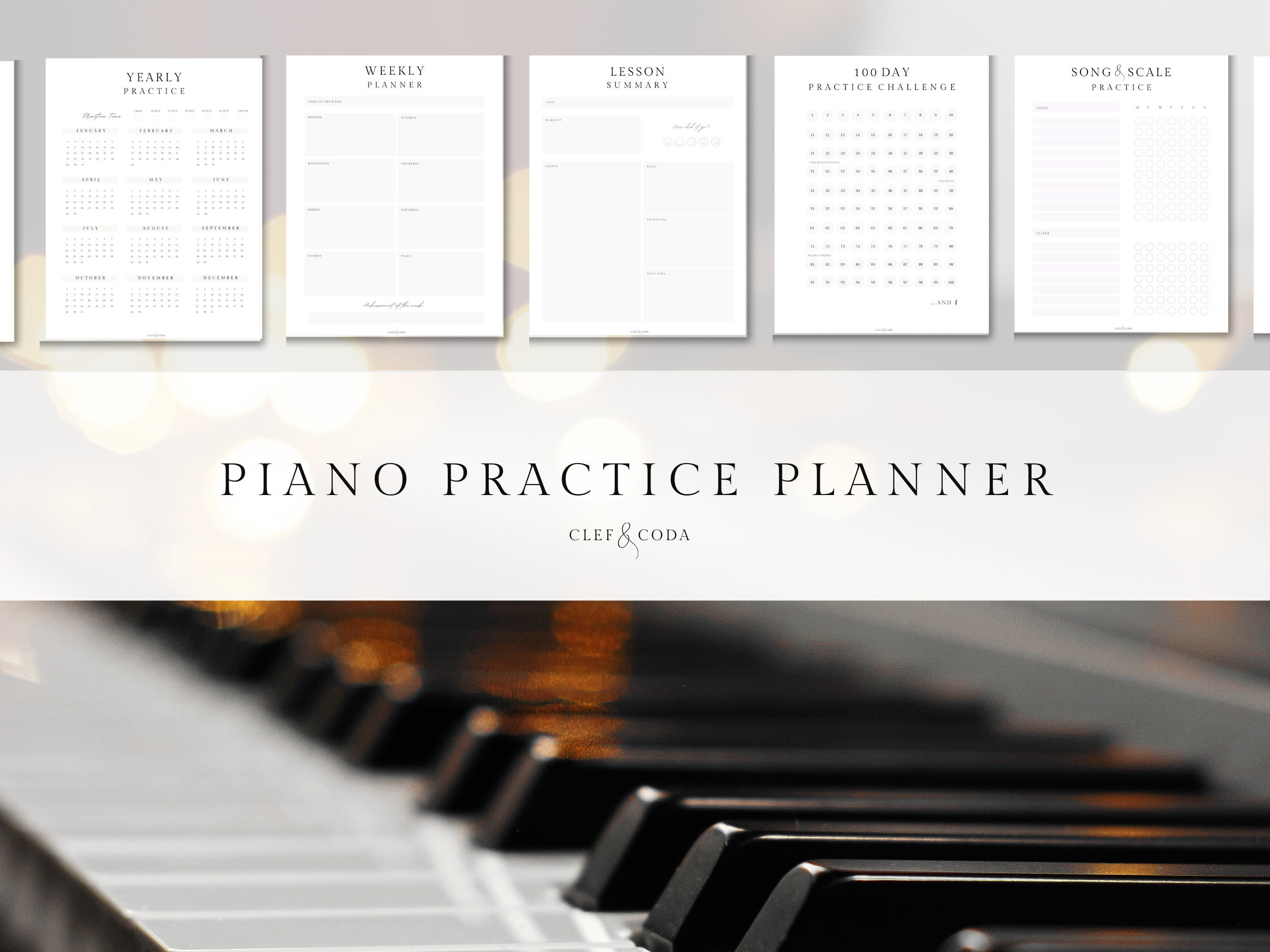 Printable Piano Practice Planner - Etsy