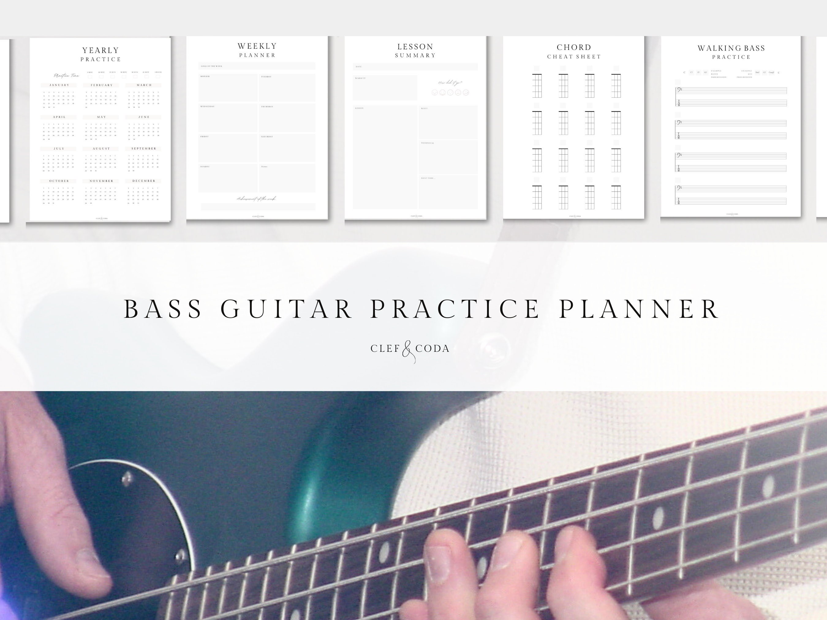 Printable Bass Guitar Practice Planner - Etsy