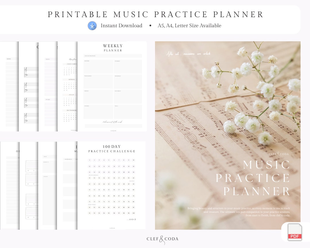 Printable Music Practice Planner - Etsy