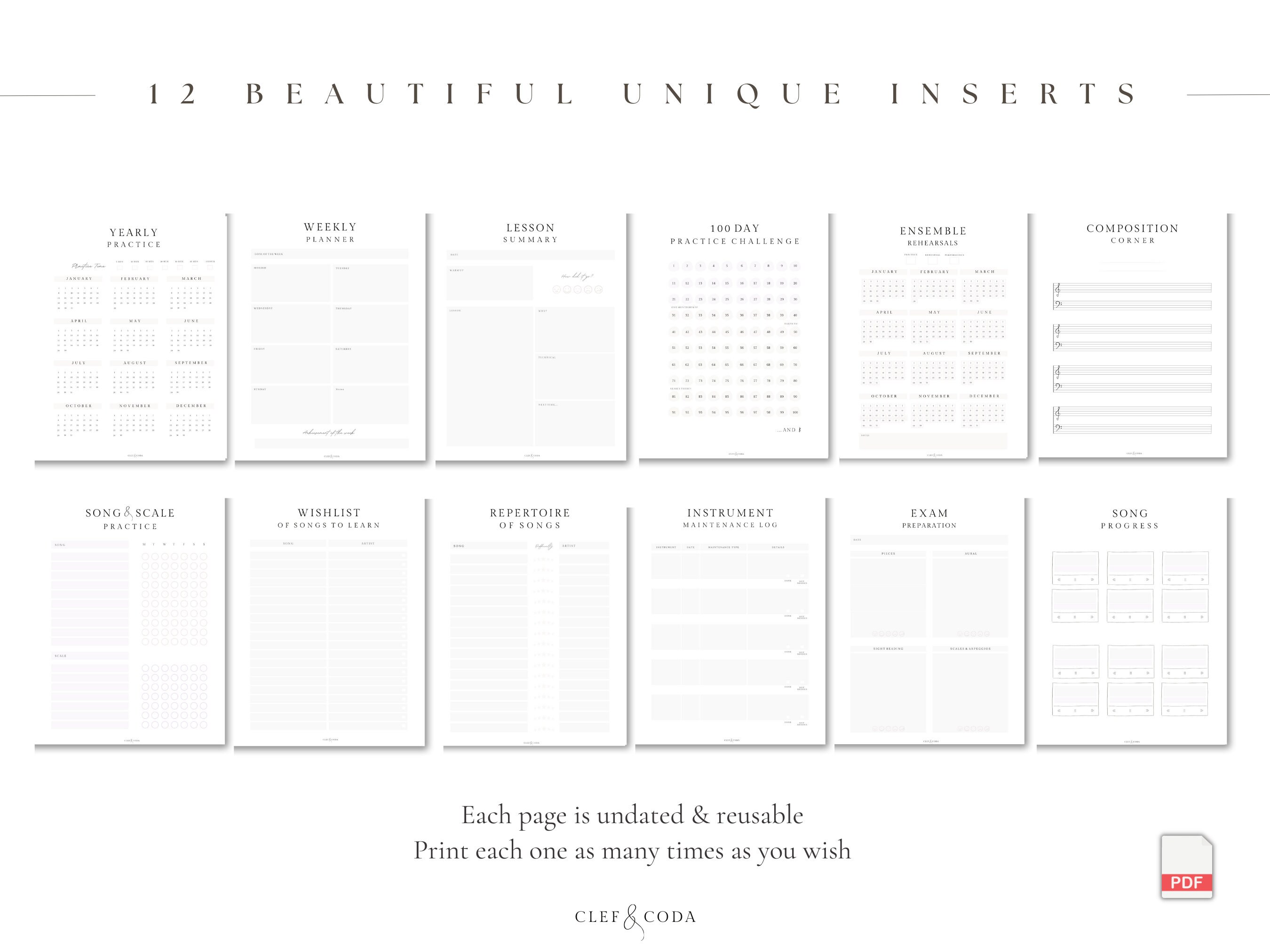 Printable Music Practice Planner - Etsy