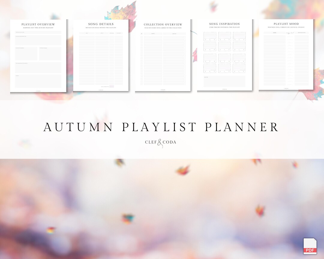 Printable Autumn Playlist Planner (limited Edition) - Etsy