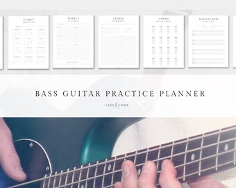 Weekly Bass Guitar Practice Planner- Printable, Study Planner, Practice ...